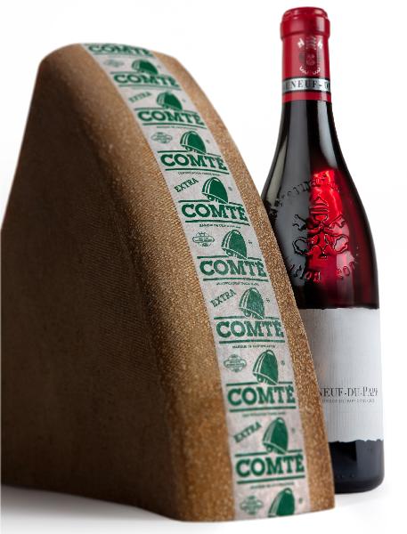 Comté et vin de Châteauneuf du Pape rouge - Comté